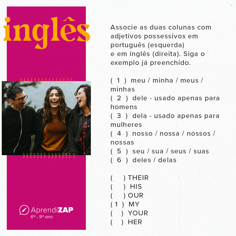 Adjetivos possessivos: meu, seu, nosso | AprendiZAP