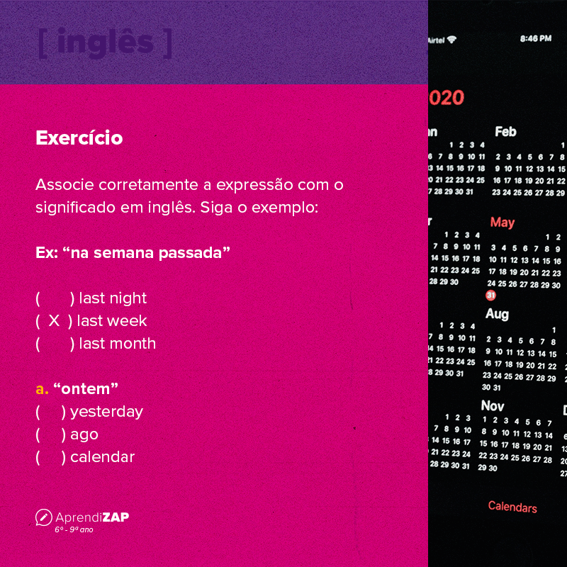 Expressões de tempo passado | AprendiZAP